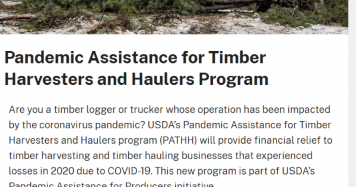 USDA Announces Pandemic Assistance for Timber… | FORECON Inc.